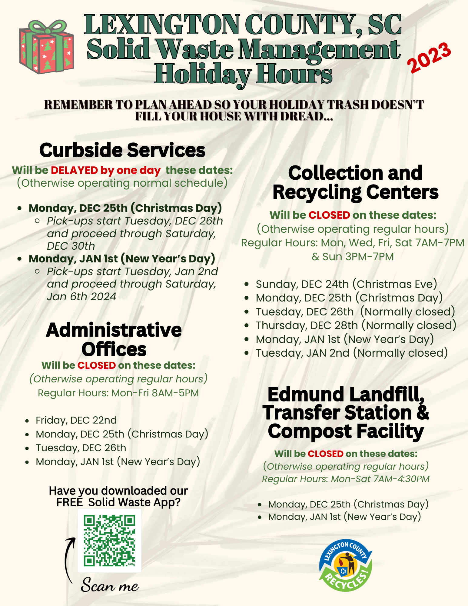 Edmund Landfill, Transfer Station and Compost Facility | County of Lexington